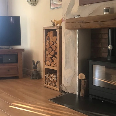 Log Store Indoor Log Holder Log Basket Wood Burner Log Storage Kindling ...