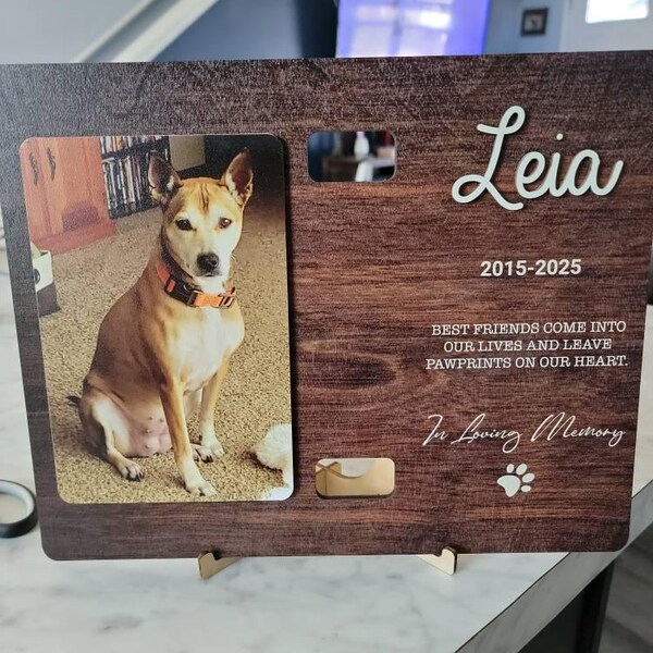 Memorial Pet Collar Sign, Dog Memorial Wood Frame With Collar Holder ...