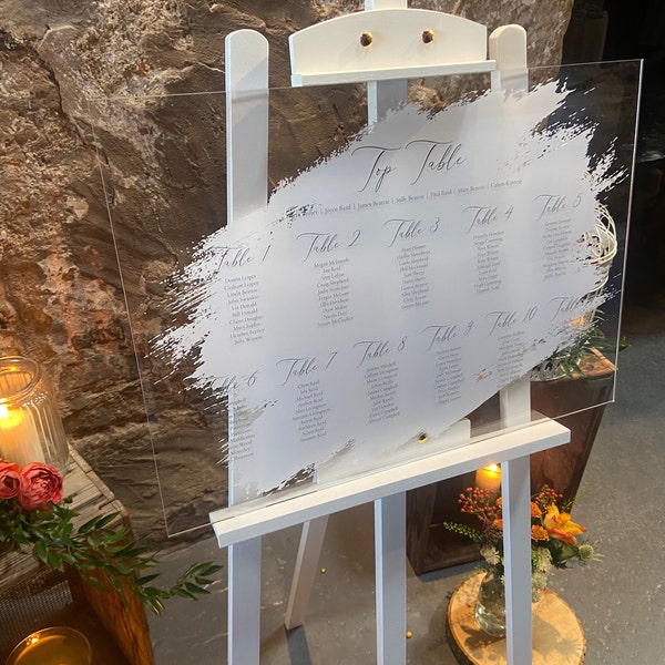 Personalised Wedding Table Plan Sign Acrylic Poster Print Entrance ...