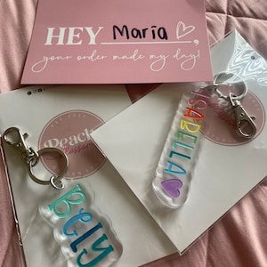 Colored Personalized Name Keychain/ Engraved Name Keychain/ Backpack ...