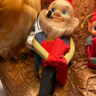 Squeaker Clown Rubber Made in Taiwan Vintage Toy Hobo Circus Blond Blue ...