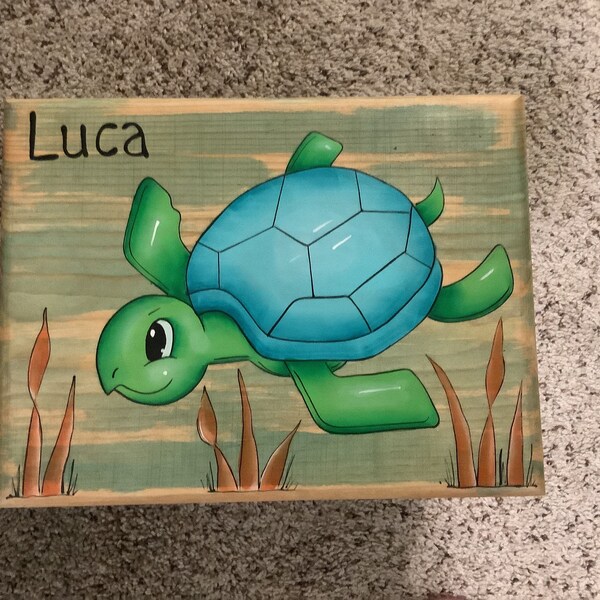 Sea Turtle Step Stool, Personalized Step Stool, Kids Stool, Turtle ...
