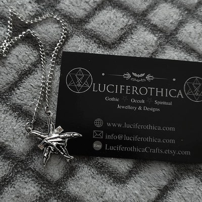 Devil's Handshake Inverted Pentagram Pendant Occult Gothic Satanic Left ...