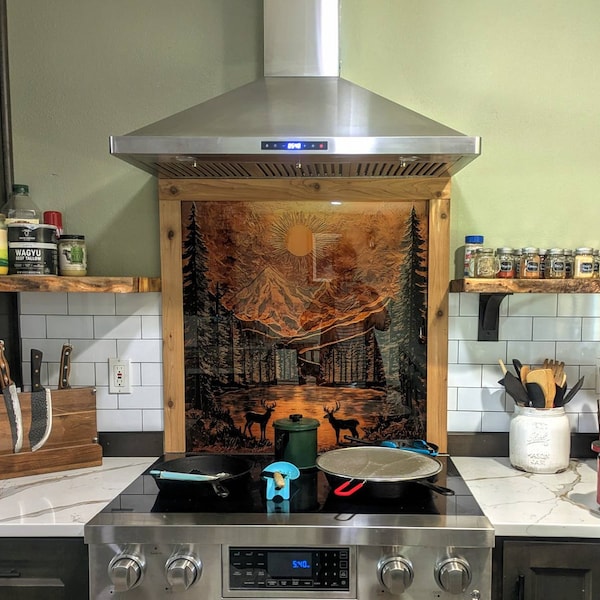 Sunflower Glass Kitchen Backsplash, Kitchen Glass Splashback, Unique ...