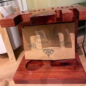 Men's Grooming Shaving Stand for Razors and Brushes, Premium Wood, Dad ...