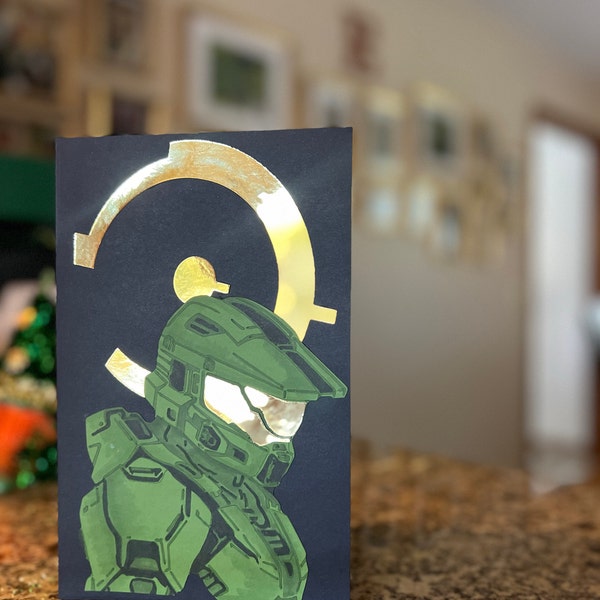 Master Chief Standing on Rock 2 Color - Etsy