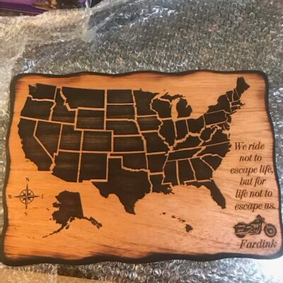 United States Push Pin Travel Map Personalized Motorcycle Trip Map ...