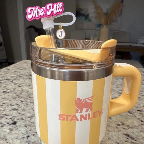 3D Printed Name Straw Topper,personalized Straw Cap With Letters Charms ...