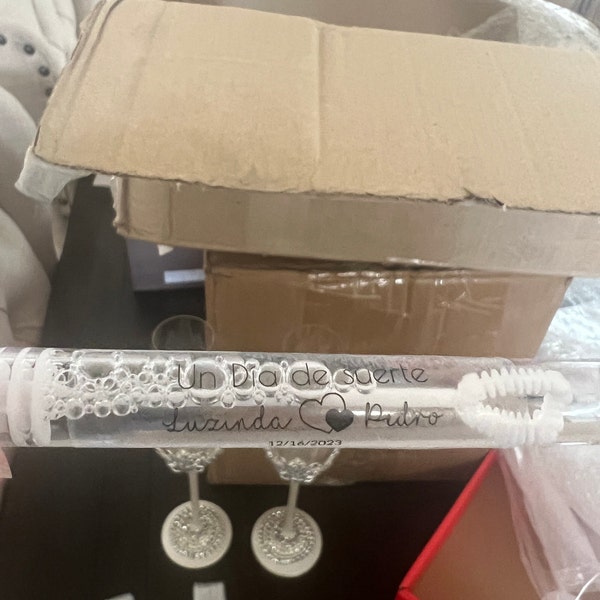 48pc Wedding Bubbles With Heart Stopper and Personalized Label Set, Send Off, Wedding Favors ...