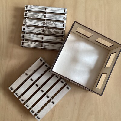 Boxed Pallet Coaster Svg Files, Vector Files for Wood Laser Cutting - Etsy