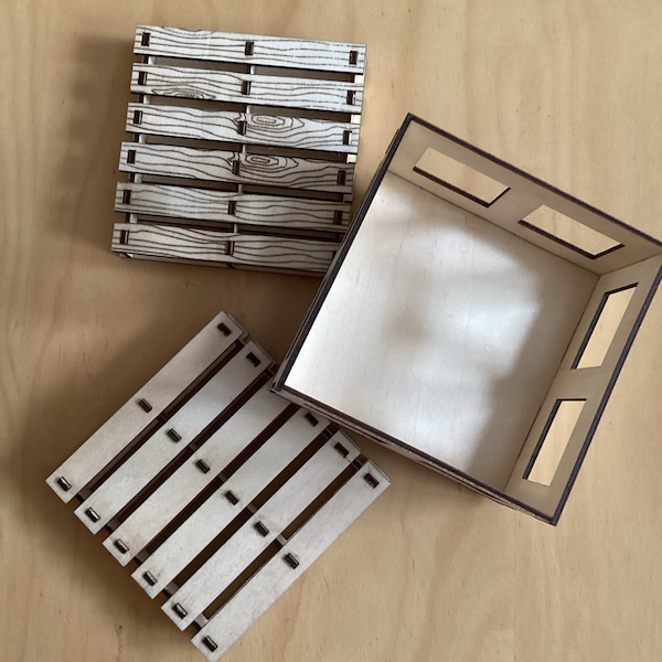 Boxed Pallet Coaster Svg Files, Vector Files for Wood Laser Cutting - Etsy