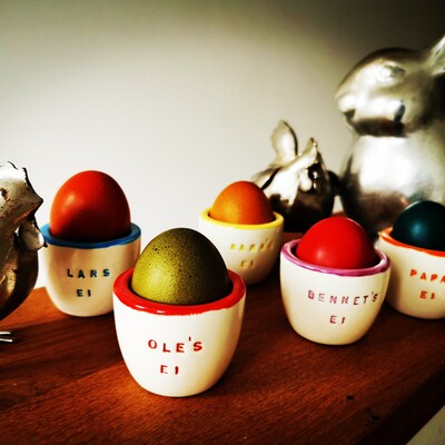 Pair of Personalised Handmade Ceramic Egg Cups - Etsy
