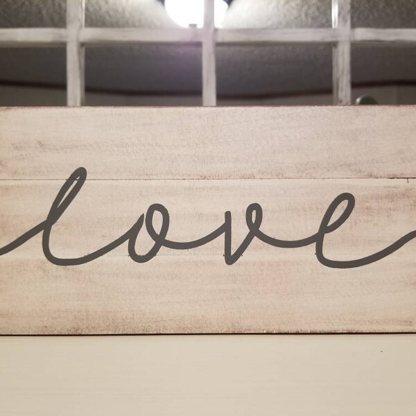 Love Rustic Pallet Style Wood Sign, Rustic Love Sign, Small Love Sign ...