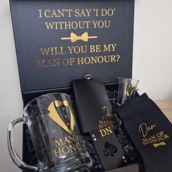 Grooms Gift Box, Best Man Proposal Box, Personalised Box for Groomsman ...