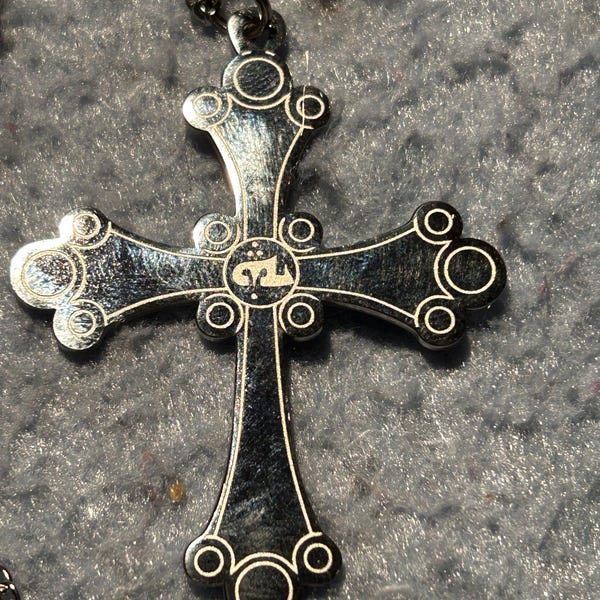 Large Ethiopian Coptic Cross, Etched in Stainless Steel on Chain | Sts ...
