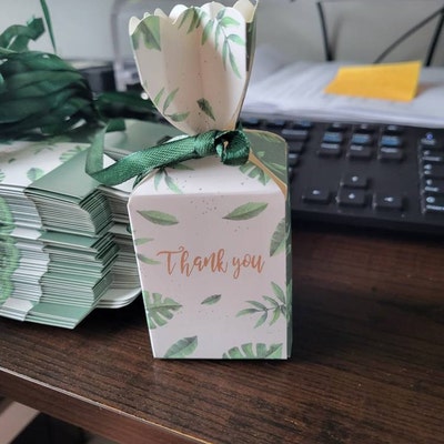 50 Favor Boxes,greenery Wedding Favor Boxes,floral Wedding Favor Boxes ...