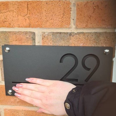 House Wall Plaques UK Luxe A4 Modern Laser Cut House Number Elegant ...