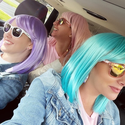 Bachelorette Party Wigs Neon Pastel Wig With Adjustable Netting Bridal ...