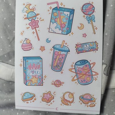 MEOWTER SPACE STICKERS Matte Vinyl Sticker Sheet 19 Cute Aesthetic ...