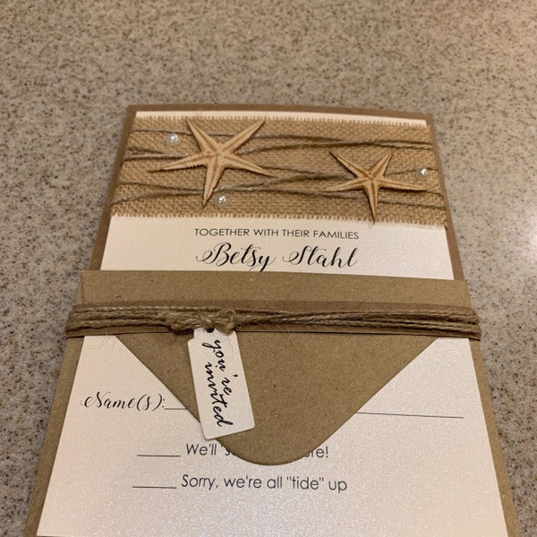 Rustic Beach Wedding Invitations, Beach Themed Wedding Invitations ...