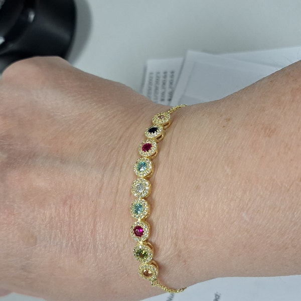 Custom Birthstone Bracelet, Birthstone Bracelet for Mom, Family ...