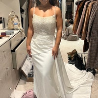 Newest Wedding Dress for Bride Ball Gown Satin Square Collar - Etsy Canada