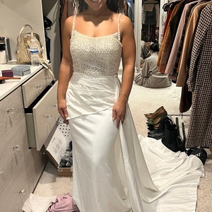 Newest Wedding Dress for Bride Ball Gown Satin Square Collar - Etsy Canada