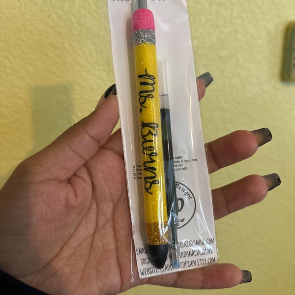 SMILEY FACE Pen | Refillable Gel Pen | Glitter Pen - Etsy