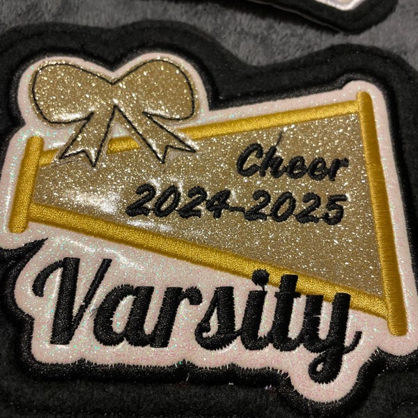 Cheerleading Letterman Jacket Patch | Megaphone Letterman Jacket Patch ...