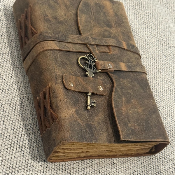 Personalized Leather Journal: Vintage Deckle Edge Paper, Book of ...