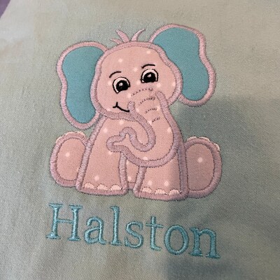 Applique Elephant Machine Embroidery Design Zoo Baby Jungle Boy Girl ...