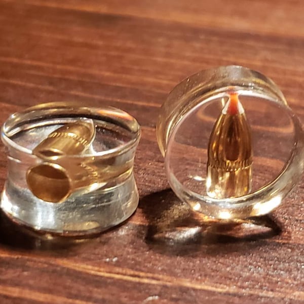 Gauged Ear - Bullet Plugs - From 5/8" to 1 1/8" - One of A Kind - 100% ...