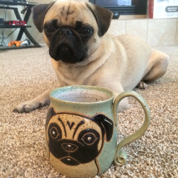 Pug Mug Custom Pet Portrait Mug Dog Pet Coffee Mug Cup Personalized ...
