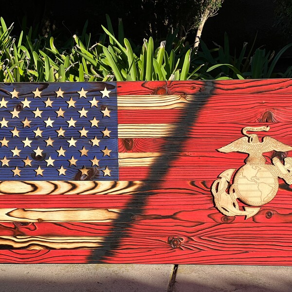 US Marines USMC Wall Art Laser Cut Sign Gift Idea Army Unfinished Wood ...