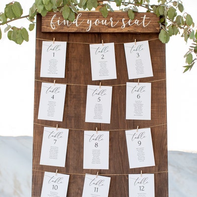 30 Table Find Your Seat Board / Table Assignment Board / Guest Seating ...