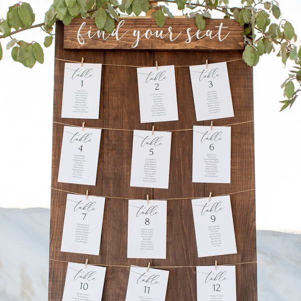 30 Table Find Your Seat Board / Table Assignment Board / Guest Seating ...