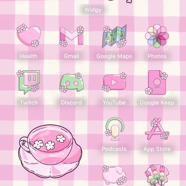 Y2K Aesthetic Icon Pack for Ios, Android & Tablet Wallpapers Widgets ...