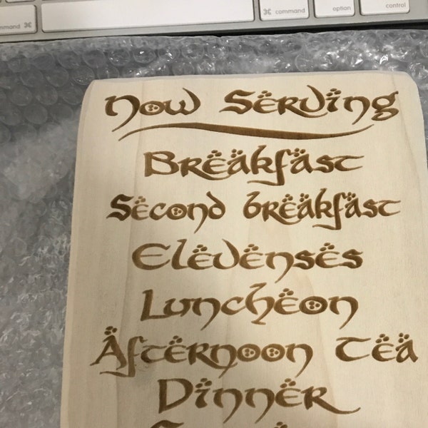 Scratch and Dent Sale!! Hobbit Daily Meals Sign / Plaque Solid Wood ...