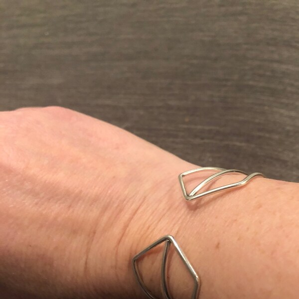 Geometric Bracelet Designed With Angles and Lines, Its Open Shape ...