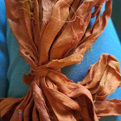 1 Oz Sari Silk Threads W/ribbon Pieces Boho Junk Journal Fiber Beads ...