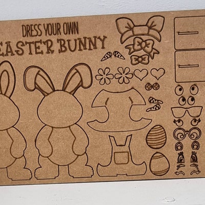 Dress Your Own Easter Bunny Laser Cut Digital File Color/paint Your Own ...