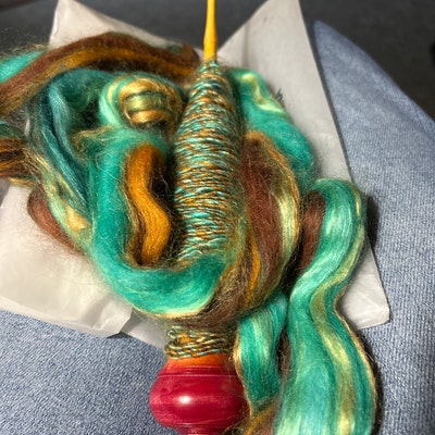 Roving,turquoise and Amber Dyed Roving,merino Silk Roving,art Yarn ...