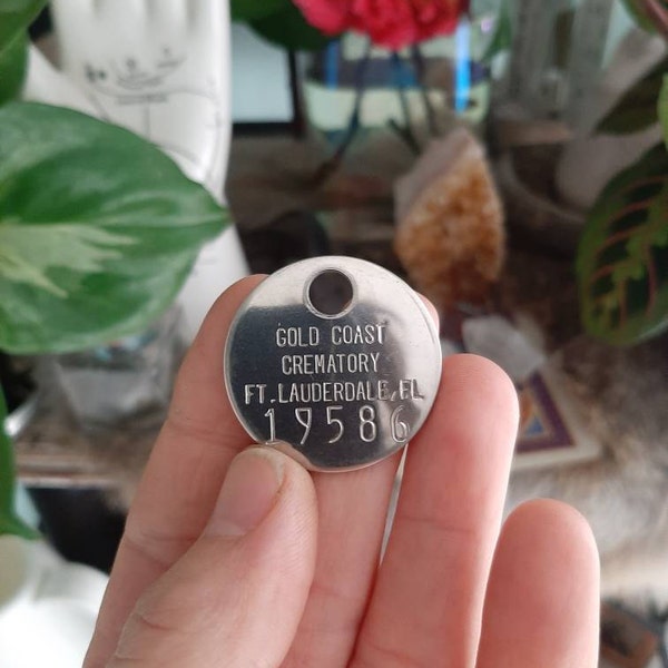 Faith Crematory Mortuary Cremation Toe Tag ID Token Funeral Home ...