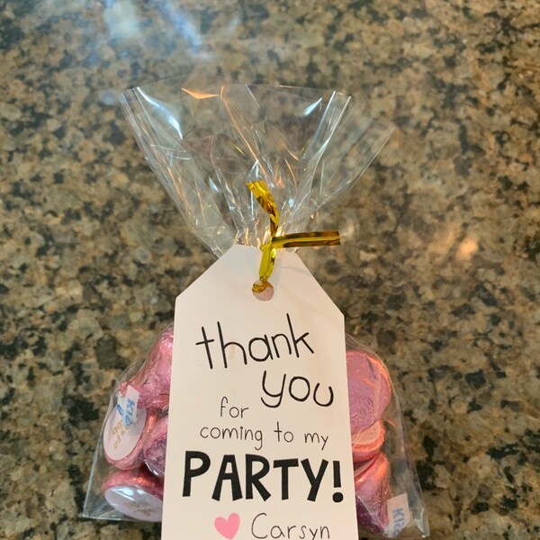 25 Thank You for Coming to My PARTY Tags, Custom Party Favor Tags ...