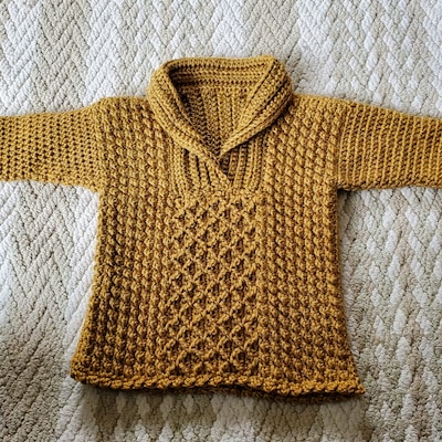 Crochet Sweater Pattern for Baby and Toddler, 0-3 Months to 3/4T ...