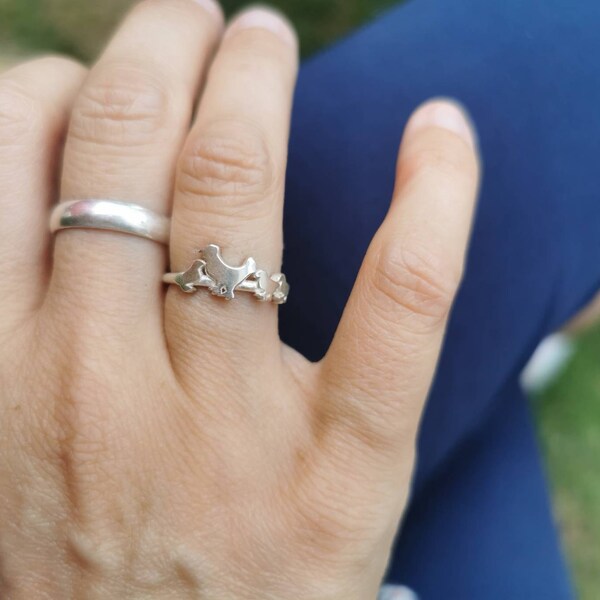 Silver Hen Ring,family Jewelry,dainty Silver Ring,chicken Jewelry ...