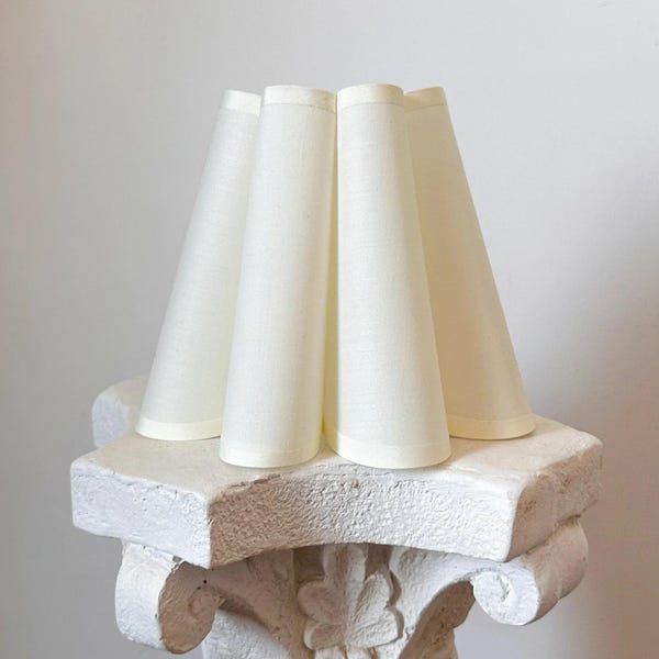 Handmade Cream Pleated Flower Petals Lampshade High Narrow Style Table ...