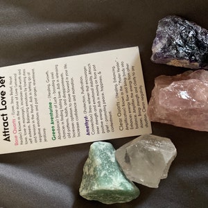 Attract Love Stone Set Heart Chakra Raw Crystal Love Set Manifest Love ...