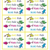 Dr. Seuss Treat Bag Card, Dr. Seuss Printable, One Fish Two Fish, Dr ...