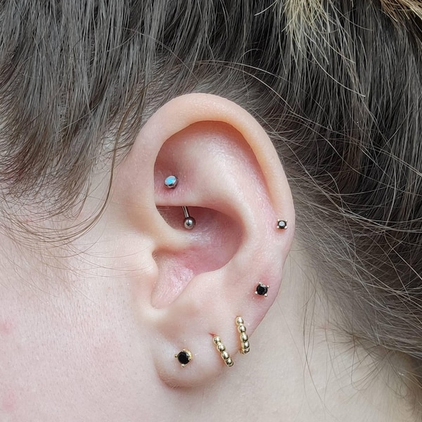 18G CZ Dangle Threadless Push Pin Labret Stud Earring, Sterling Silver ...